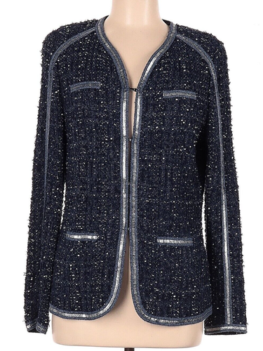 NWT Basler Navy Blue Boucle Cotton Blend Cardigan Size 40 (US 8) MSRP ...