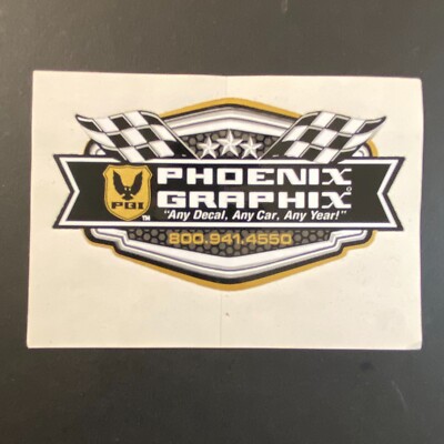 Phoenix Graphix PGI Checkered Flags Sticker 1 3/4" x 3 1/4" c1993-2000 ...
