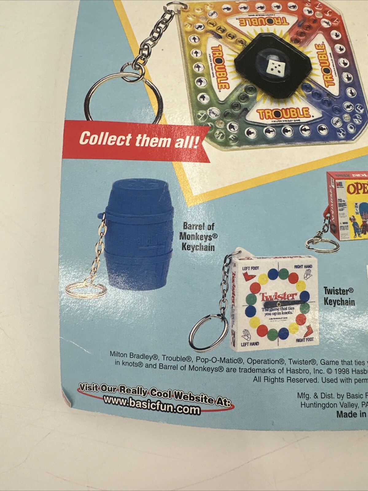 Twister Keychain 1998 Hasbro Milton Bradley Basic Fun Travel Game Toy ...