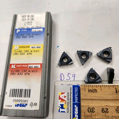 ISCAR 16ER 14 UNJ IC908 Carbide Laydown Threading Inserts , 5 Pieces | eBay