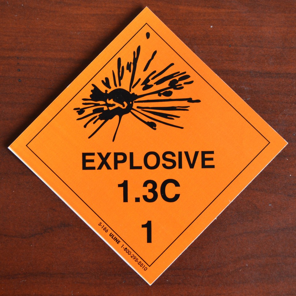 4" EXPLOSIVE Decal DOT Transportation Hazard Sticker Warning Label OSHA ...