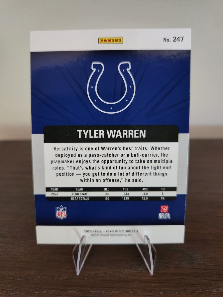 2025 Panini Revolution Football - Tyler Warren - Card #247 - Colts | eBay