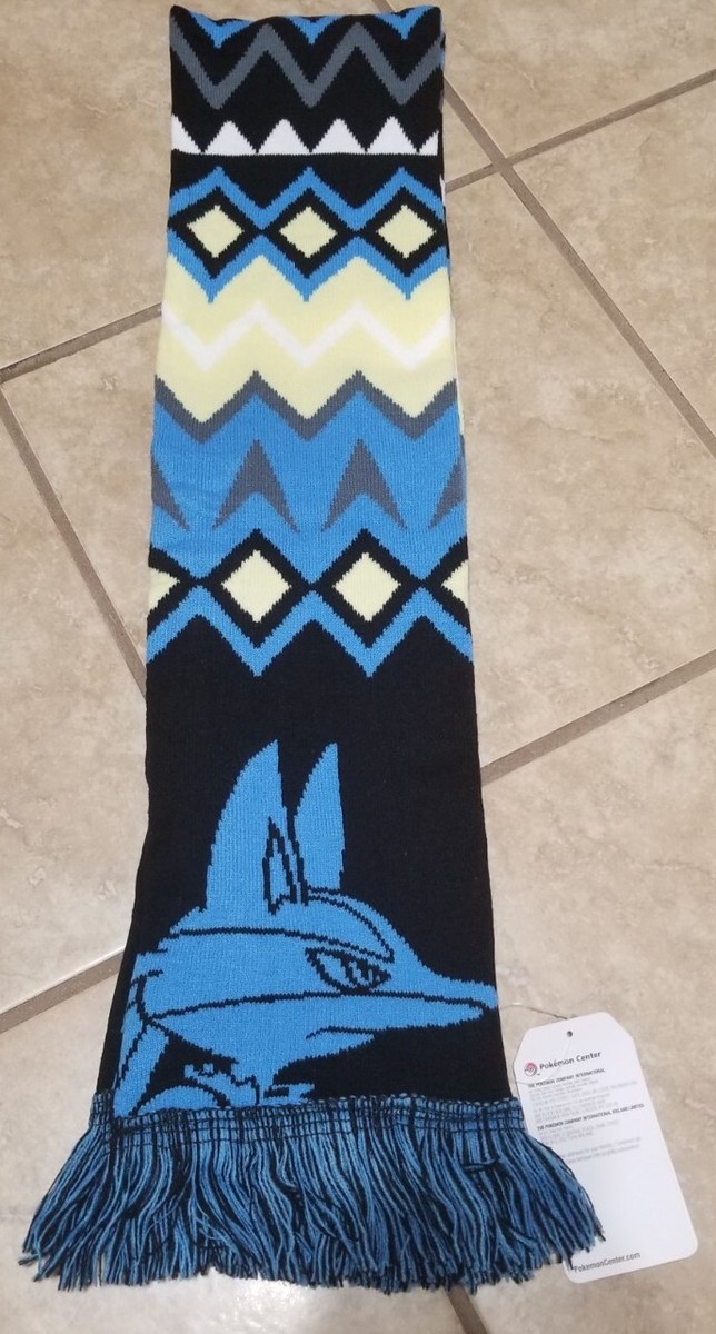 Riolu And Lucario Geometric Knit Scarf