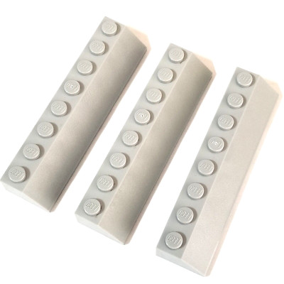 LEGO 2x8 Brick Slope 45 Light Bluish Gray Part 4445 LOT OF 3 | eBay