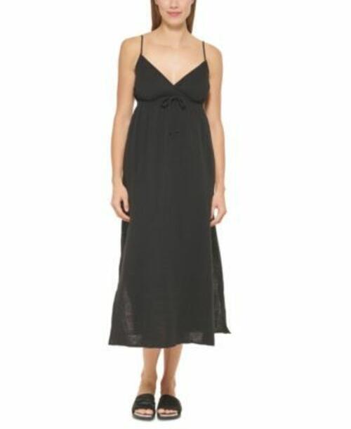 DKNY Women's Size 10 Pleated Dress Black Straps A Line Bra Shaped Top ...