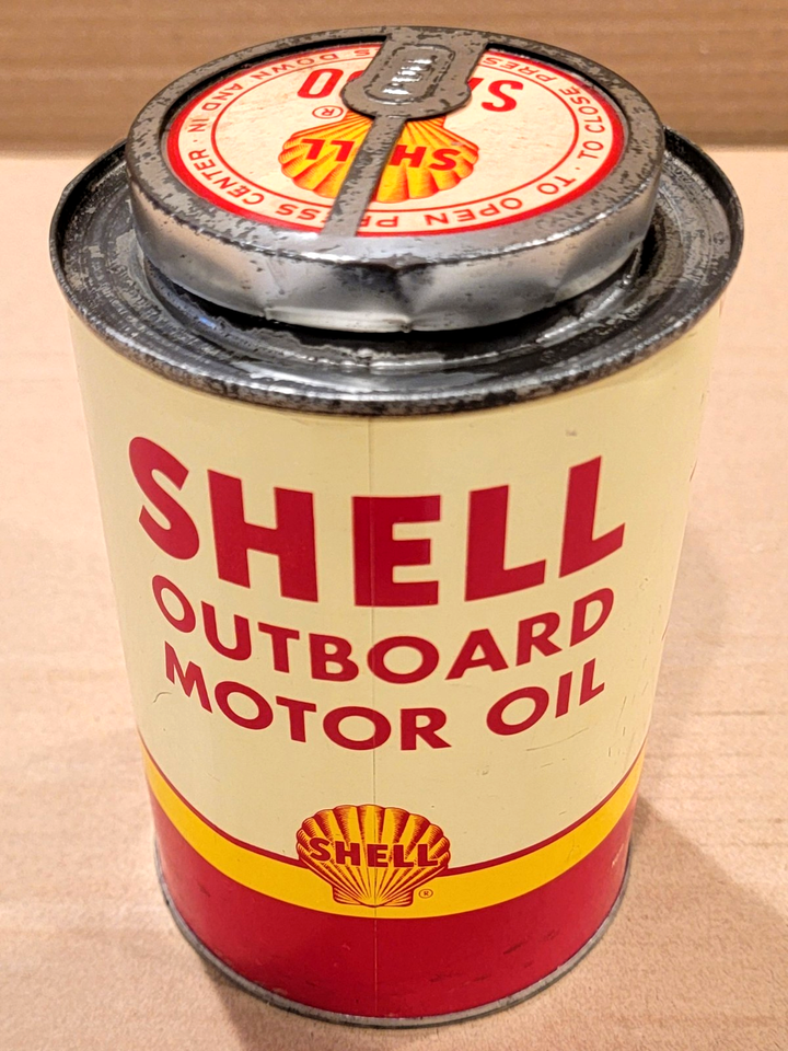 Rare SHELL OUTBOARD MOTOR OIL One Quart Can - FULL - 1 Qt. - vintage ...