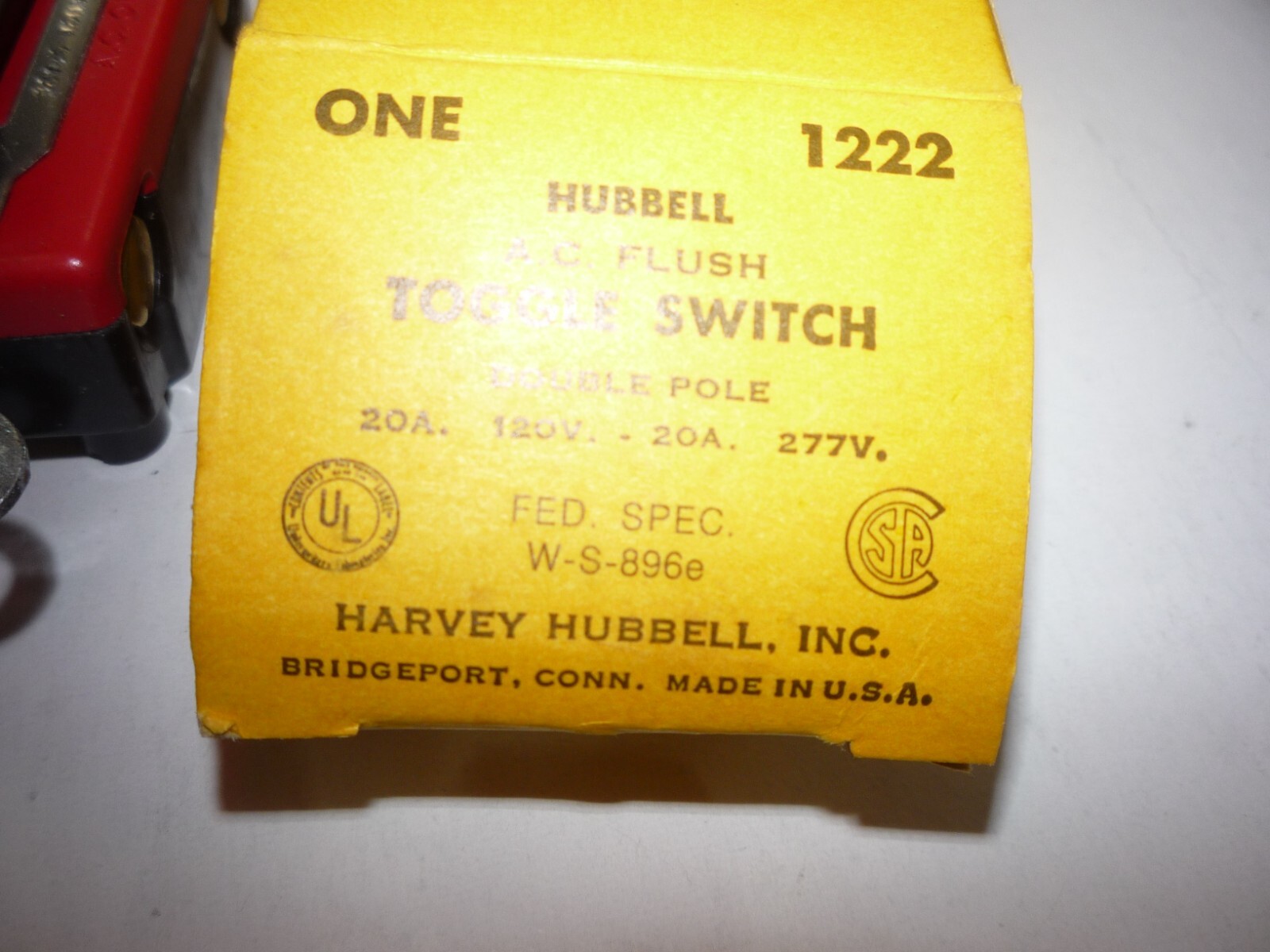 Hubbell 1222 Brown Double Pole Switch 20 A 120/277 V IN BOX NOS | eBay