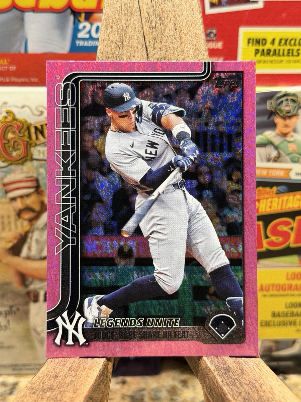 2025 Topps Update #US86 "Legends Unite" Aaron Judge Pink Holo Foil PR ...