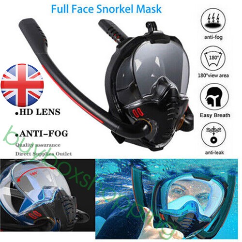 Adults Full Face Snorkel Mask Scuba Diving Swimming Underwater Dual ...