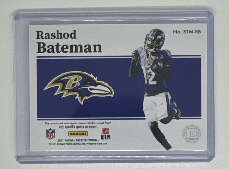 Rashad Bateman (RC) /50 — 2021 Panini Encased Patch/Autograph #RTM-RB ...