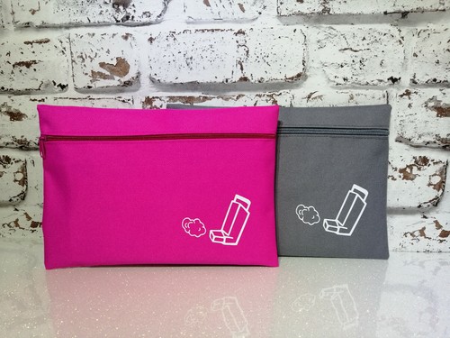 inhaler bag asthma kit pouch first aid inhaler logo on, asthma ...