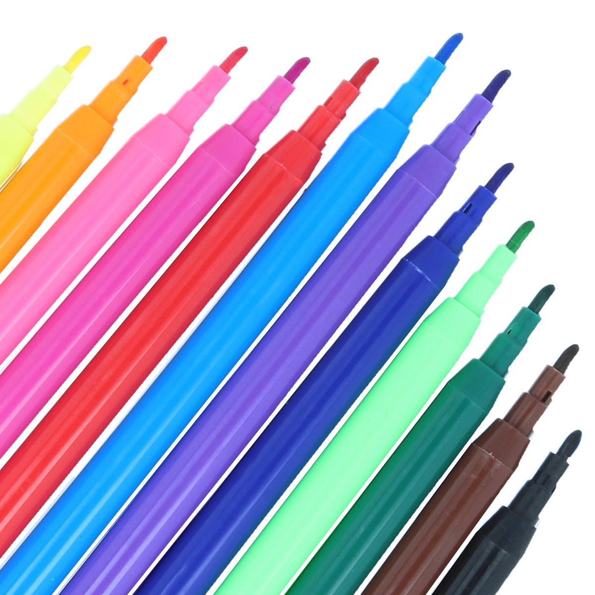MIXED COLOUR FIBRE PENS Fine Felt Tipped Stationery Washable Adult Kids ...