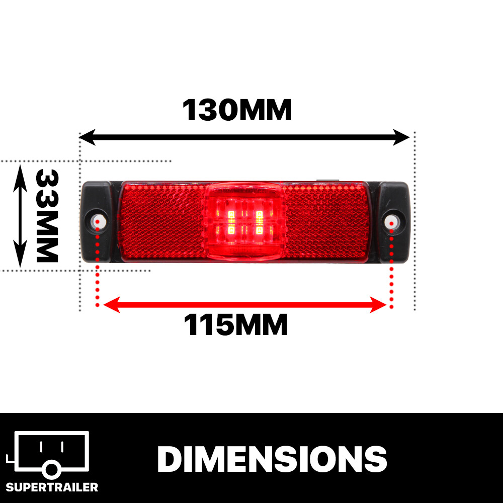 2X 12-24V Red Clearance lights side marker led trailer Truck LAMP ...