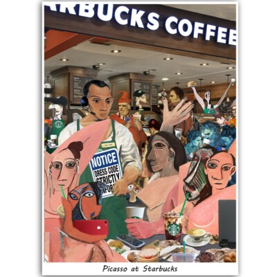 Aberrant Art Blank Note Cards: C686 Picasso at Starbucks | eBay