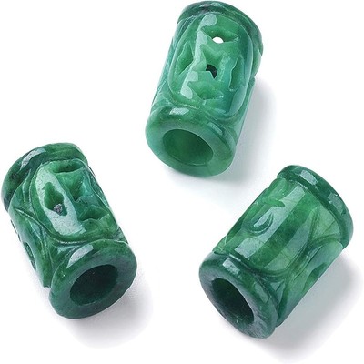 Tube Column Shape Natural Jadeite Jade Stone For DIY Jewelry Making ...