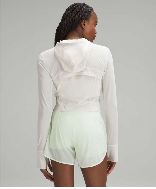 New Lululemon Mesh Hooded Cropped Define Jacket Size 8 Bone Color ...