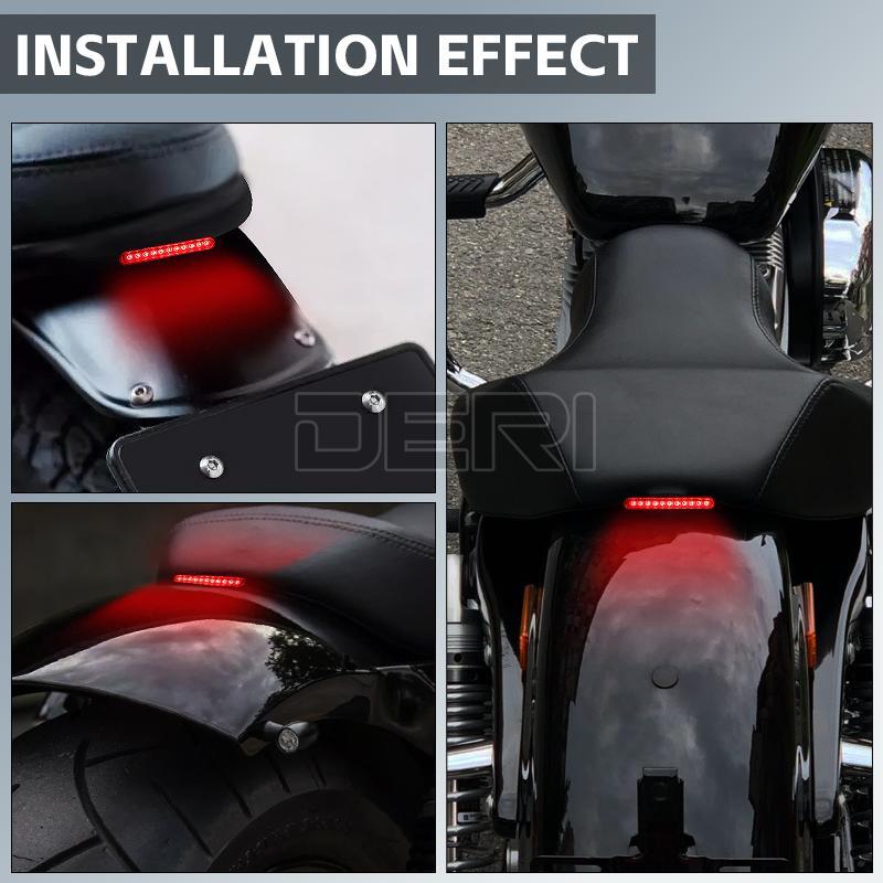 12V LED Motorcycle Tail Light Mini Rear Running Stop Brake Bright Lamp ...