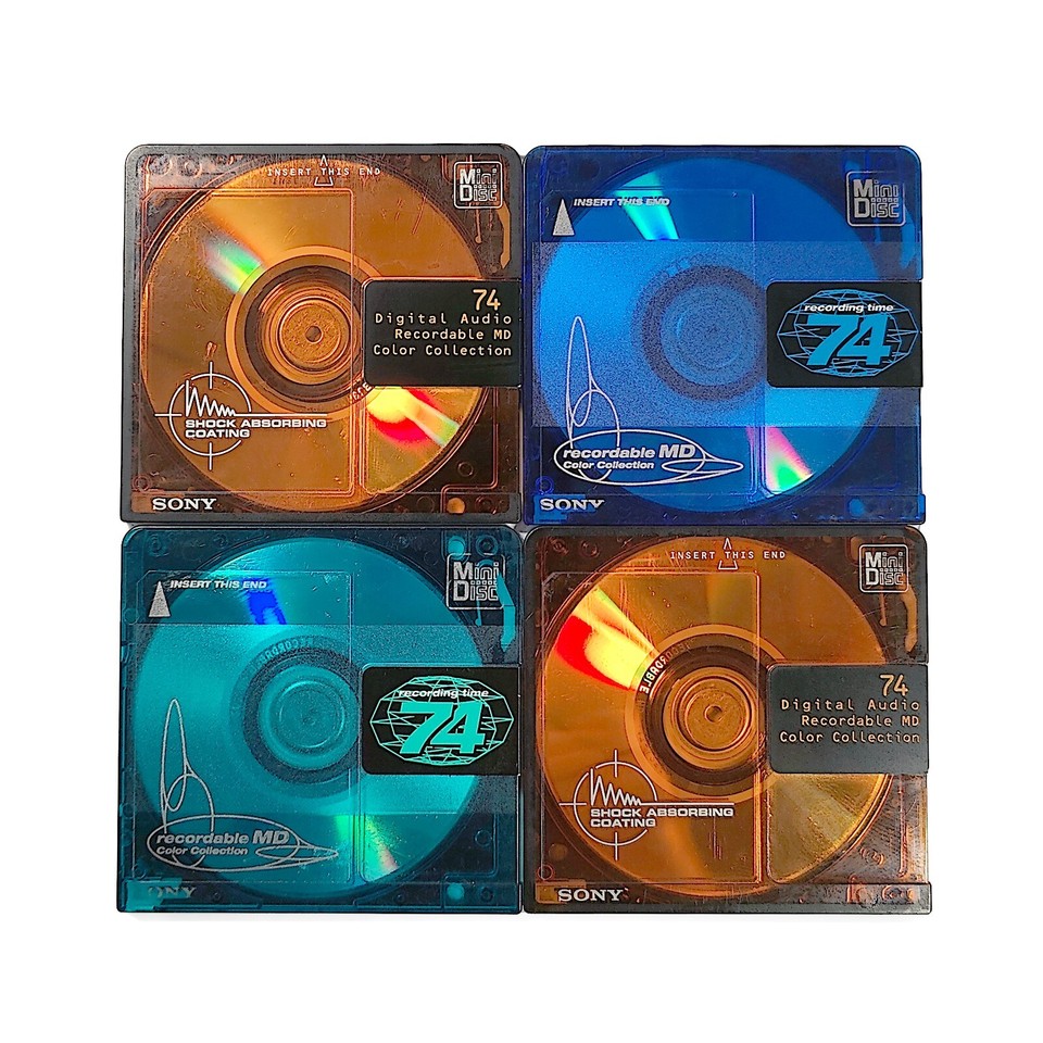 4x Sony Color Collection 74 Minute Blank Recordable MiniDiscs - MD 4 ...