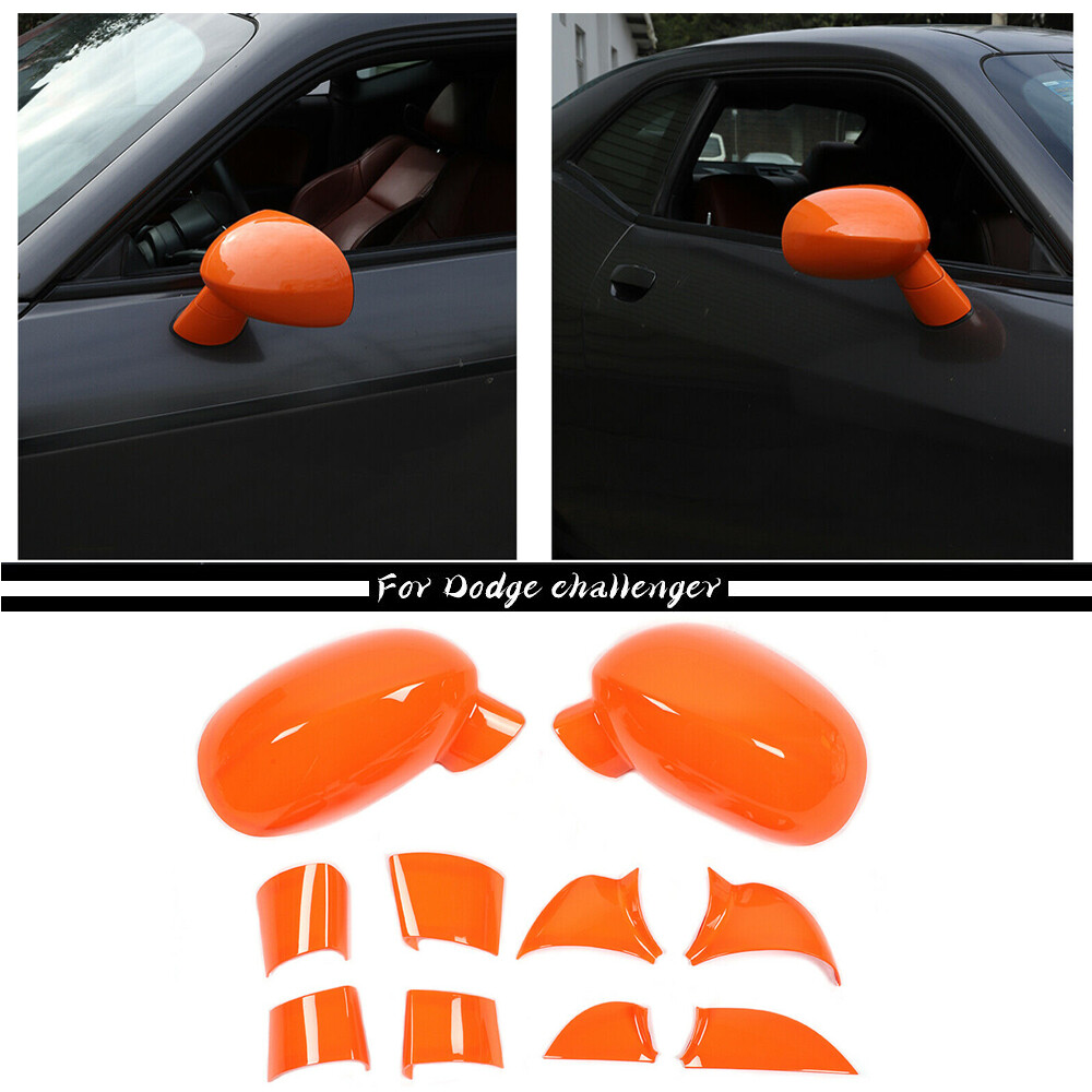 Orange Rearview Mirror Side Mirrors Decor Cover Trim for 2009+ Dodge ...