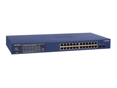 Netgear GS724TP, Gigabit Smart Managed Switch, 24x RJ-45, 2x SFP, 190W ...