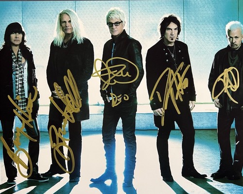 REO SPEEDWAGON FULL BAND SIGNED 8x10 PHOTO AUTHENTIC AUTOGRAPH W/ PROOF ...