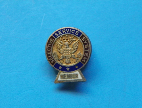 WWI STERLING ORIGINAL U.S. "SELECTIVE SERVICE SYSTEM MEMBER" LAPEL PIN ...