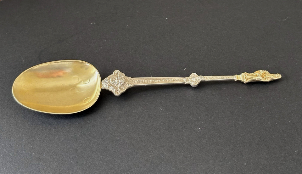 Antique Silver & Gilt Apostle Spoon 7.75" German or Dutch Hanau Pseudo ...