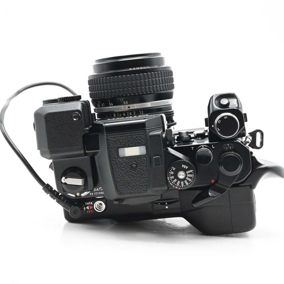 Nikon F2 AS Data Set w/ MF-10 Back 50mm f1.2 Lens DS-12 MD-2 MB-1 #984 ...