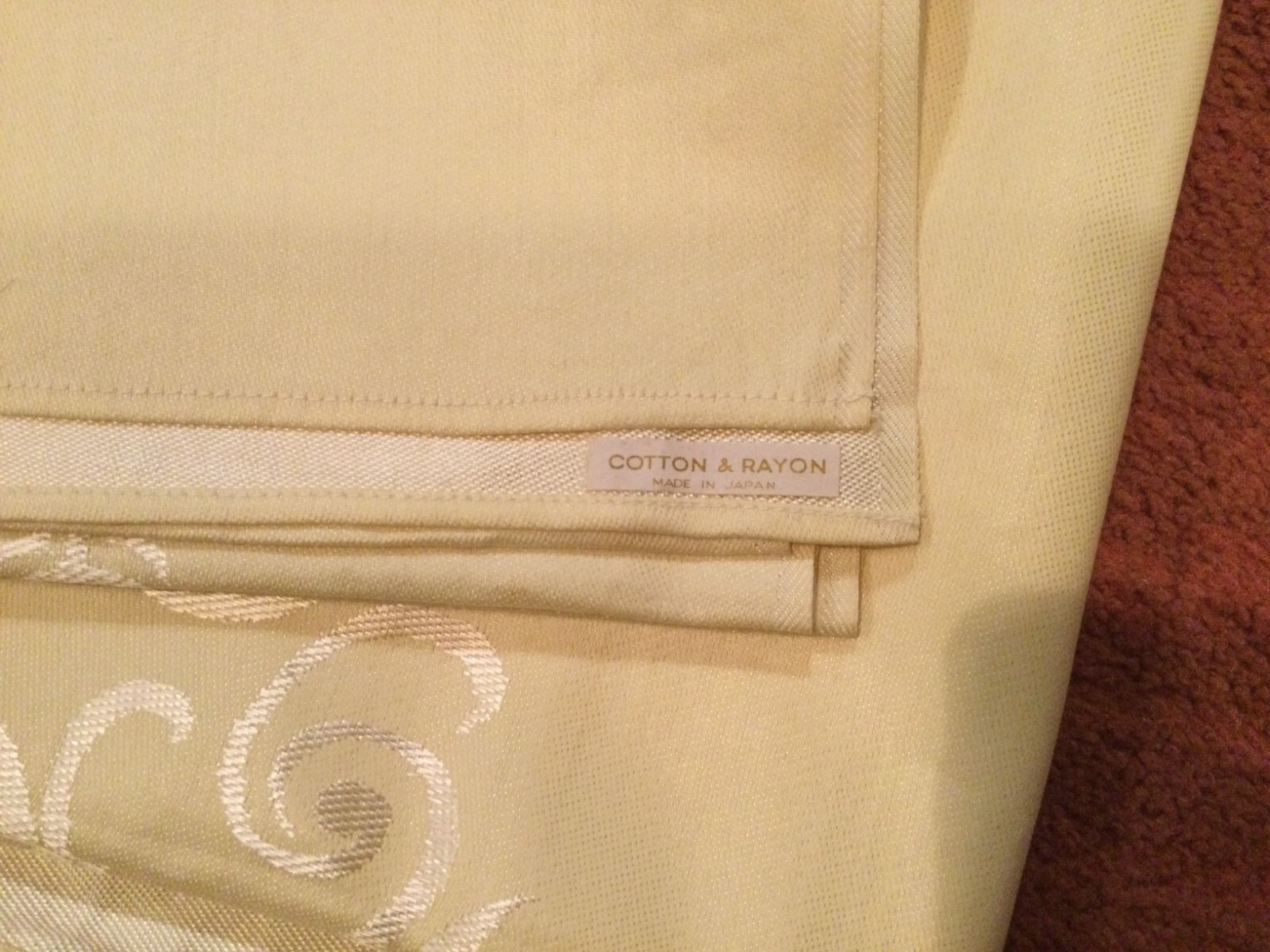 Vintage Cotton Rayon Damask 50" x 68" Tablecloth Japan | eBay