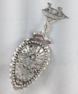 Hanau 800 Sterling Silver Figural Large Tea Caddy Spoon | eBay