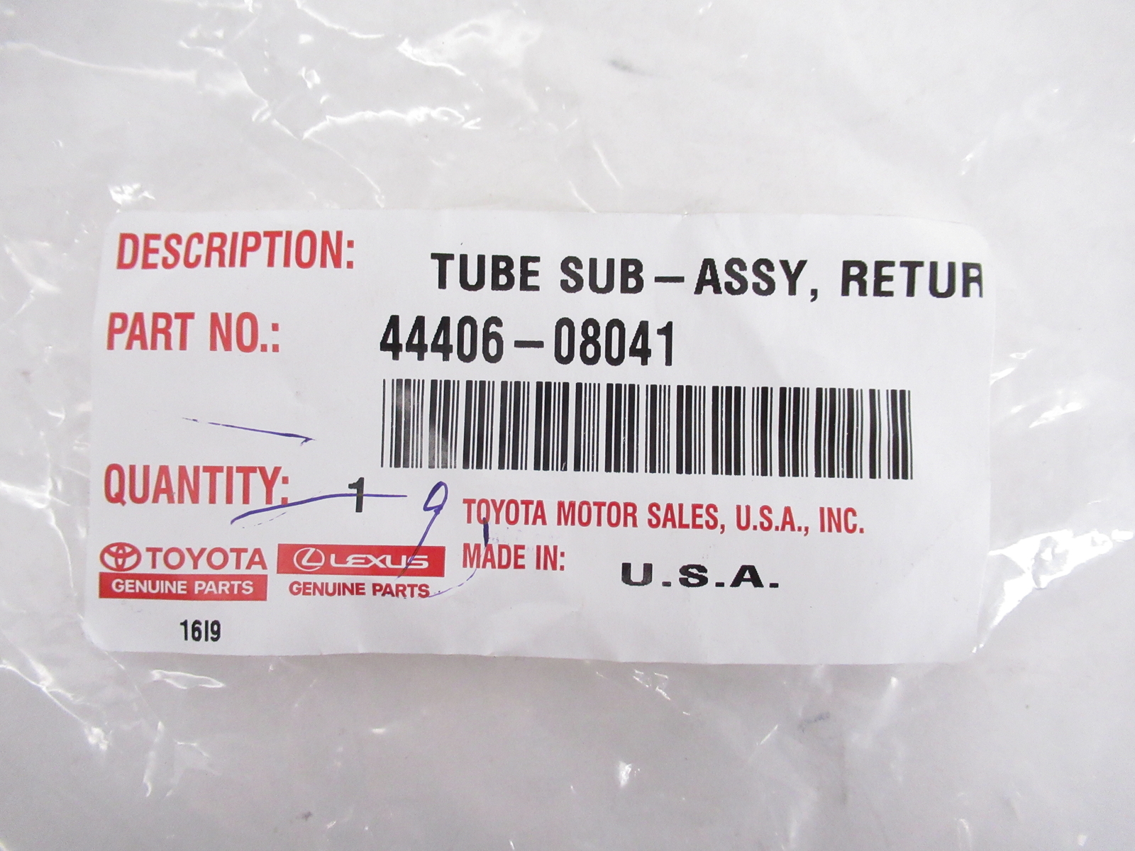 Genuine OEM Toyota 44406-08041 Power Steering Return Tube Hose 2007 ...