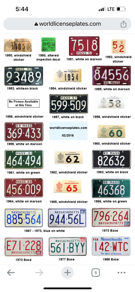 1965 Massachusetts License Plate/Windshield sticker NOS | eBay
