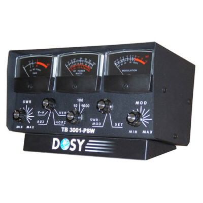 DOSY TB-3001-PSW INLINE SWR WATT METER w/ 3 BLACK-FACED METERS ...