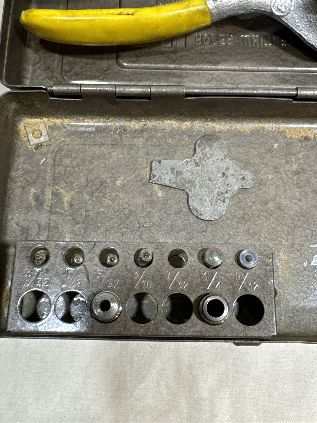 Vintage RW Roper Whitney Co. No. 5 Jr. Hand Punch Set Metal Case Box ...