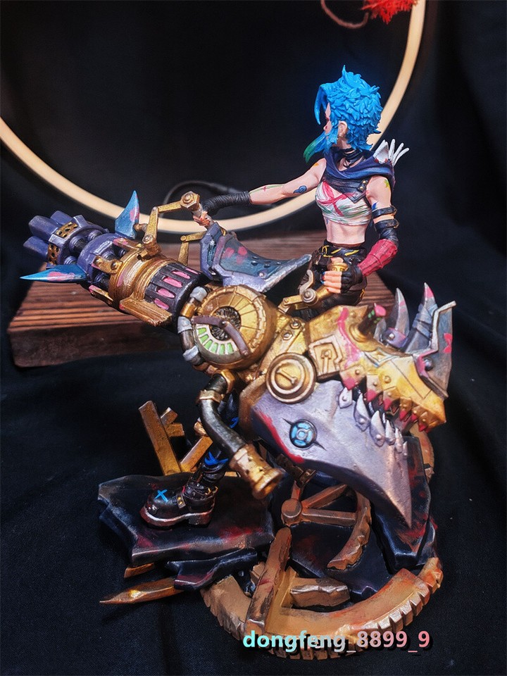 League of Legends Jinx Arcane Statue Fishbones Painted Figure Model ...
