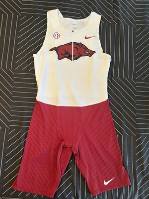 Nike Pro Elite Arkansas Razorbacks Team Issued Singlet Speed Suit Men's ...