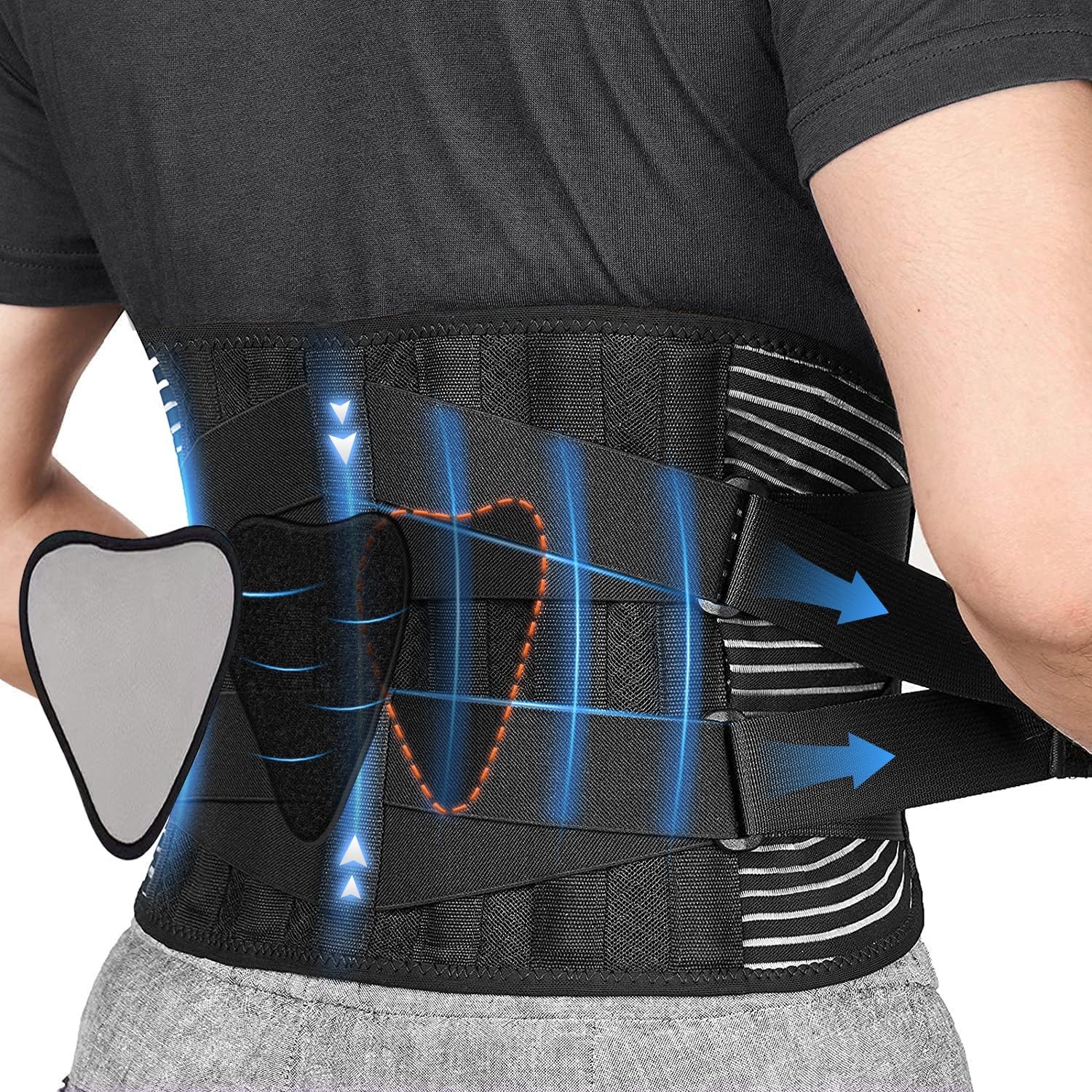 Back Braces for Lower Back Pain Relief with 7 Stays, Breathable Back ...