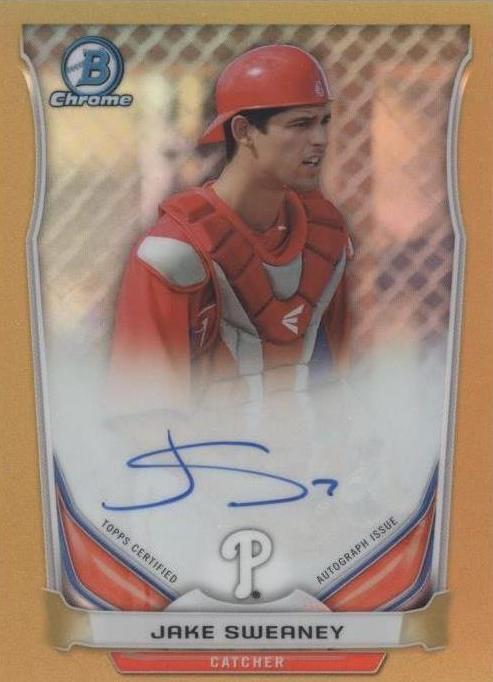 2014 Bowman Chrome - Prospect Autographs Jake Sweaney #BCAP-JSW Gold ...