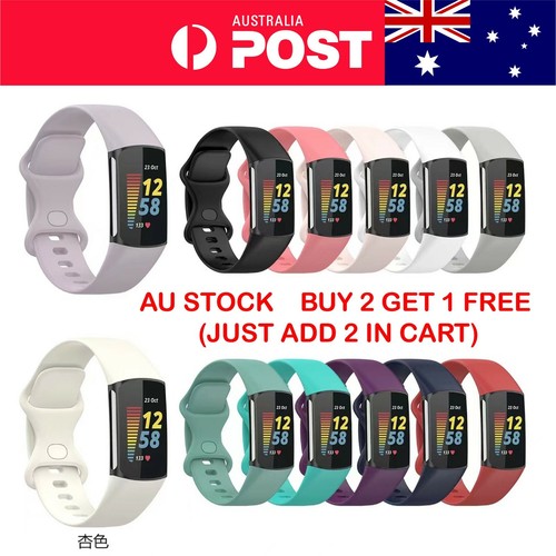 For Fitbit Charge 6 &5 Bands Replacement Silicone Band Wristband Band ...