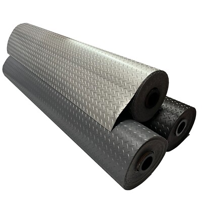 Checker Heavy Duty PVC Vinyl Flooring Matting Garage Work Van Large ...