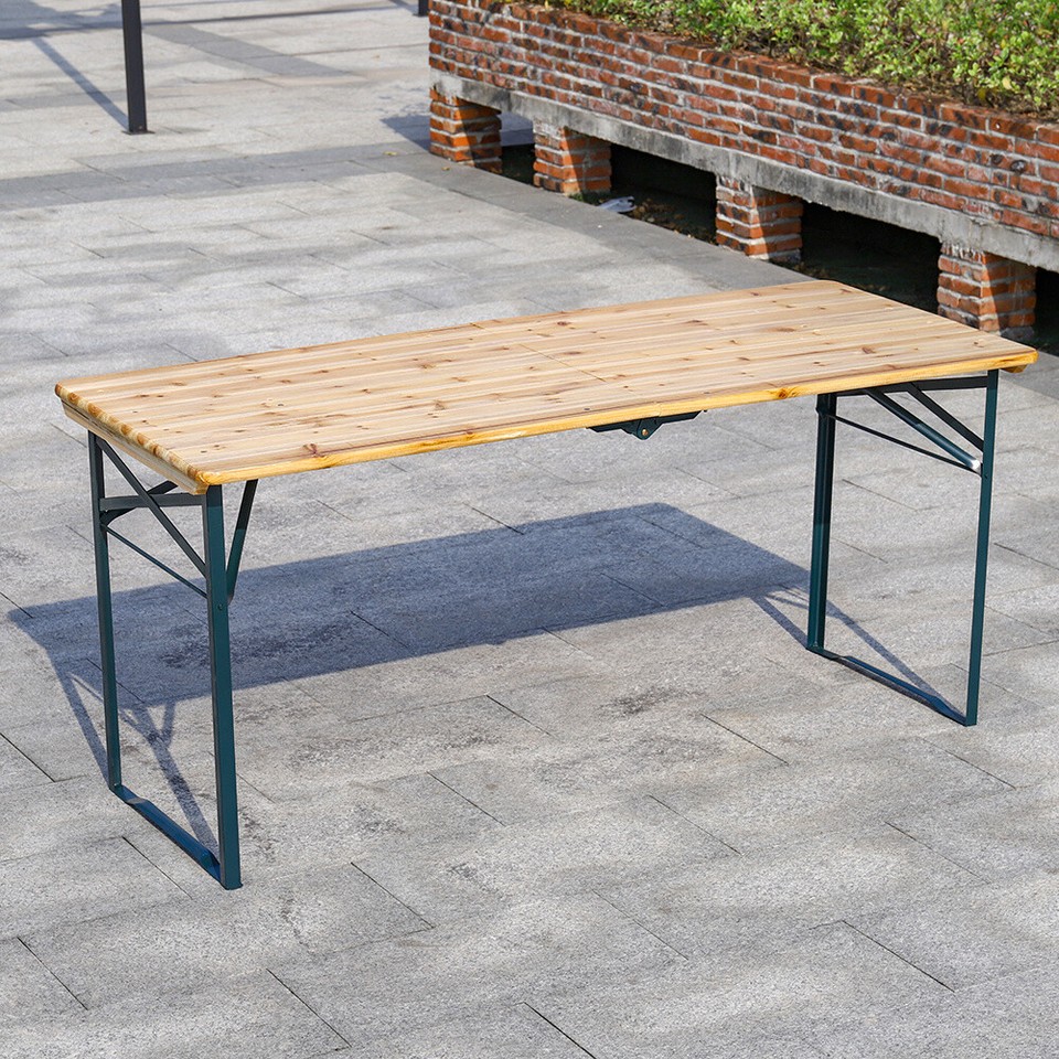 167 x 69x 76cm Outdoor Folding Wooden Beer Table Portable Garden Dining ...