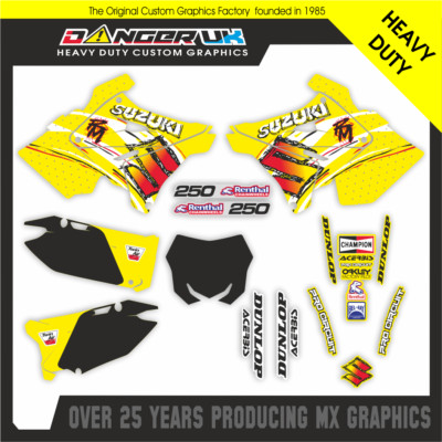 SUZUKI RM 250 RESTYLE FACTORY MOTOCROSS MX RETRO GRAPHICS | eBay UK