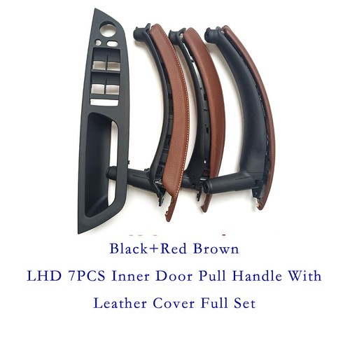 7PCS Inner Door Pull Handle&Leather Cover For BMW X5 X6 E70/71/72 Red ...