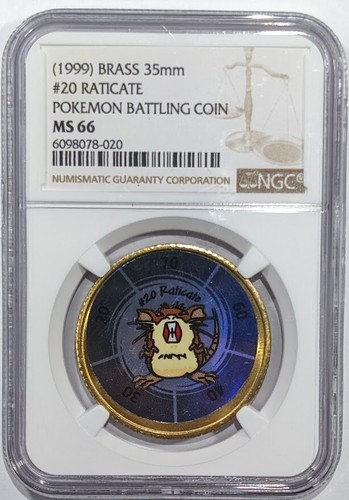 1999 Pokemon Battling Coin RATICATE #20 - NGC MS66 | eBay