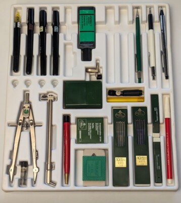 Faber Castell TK Vintage Drafting Set Technical Pen Drawing Eraser ...