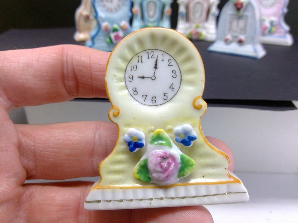 Group of 7 Made in Occupied Japan Miniature Ceramic Clock Figurines | eBay