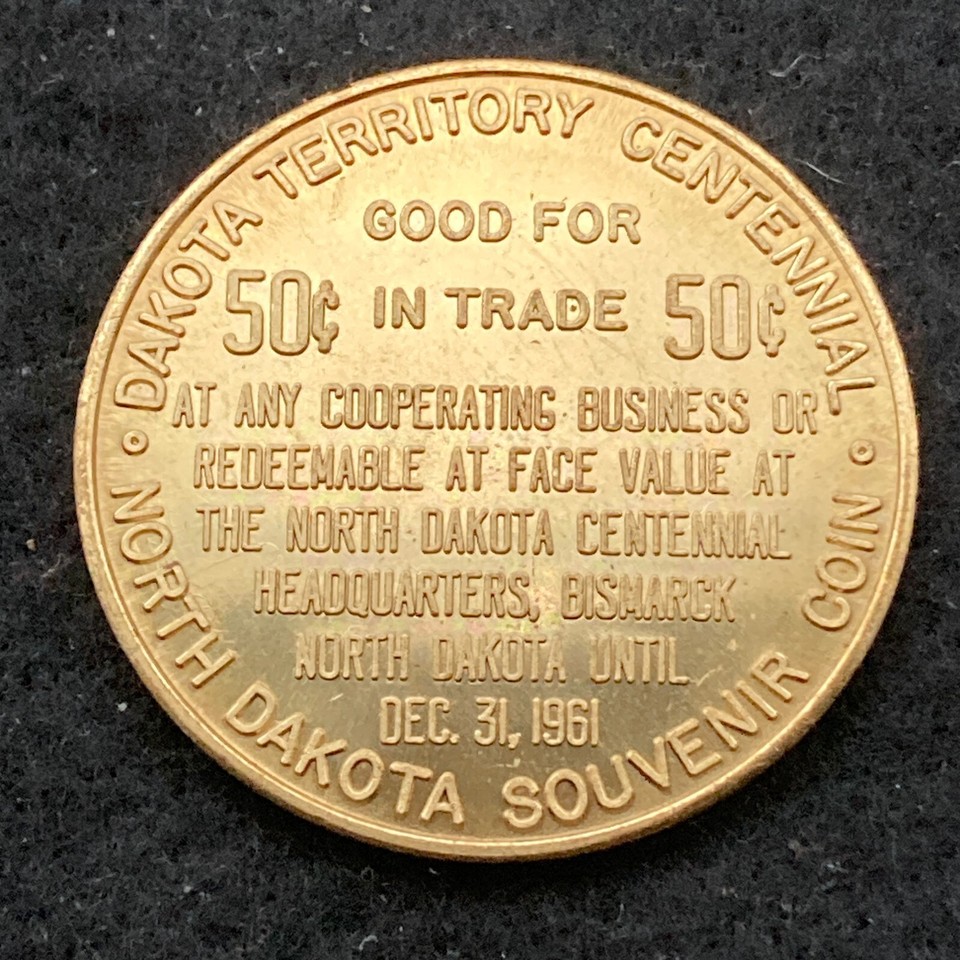 1961 Dakota Territory Centennial 50 Cents Brass Trade Token | eBay
