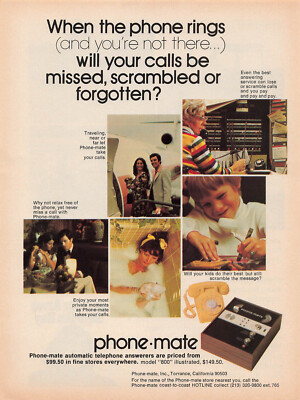 Phone Mate Answering Machine Print Ad Electronics Advertising Vintage ...
