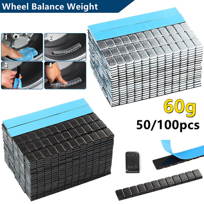 50/100x Self Adhesive Alloy Wheel Balance Weights Stick 60g for Car ...