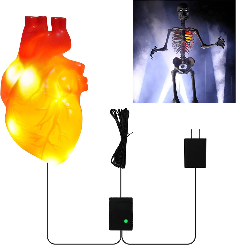 Light Up Halloween Skeleton Heart Decor, Halloween Animatronics Props ...